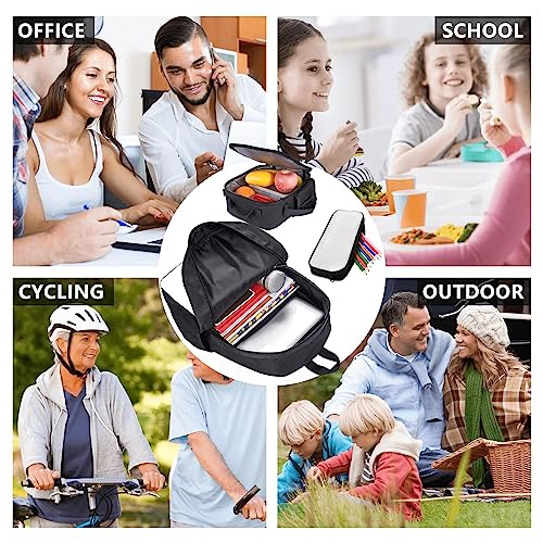 UDNHYET Wednesday Backpacks Set 3Pcs Multifunction Travel Bag with Lunch Box Pencil Case for Gifts