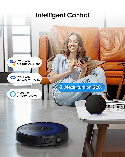 Thamtu G20 Robot Vacuum and Mop Combo, with Self-Emptying Base, Auto Carpet Boost, 3000Pa Suction for Powerful Cleaning, APP and Voice Control, Pet Hair Cleaning, is Ideal for Household Cleaning