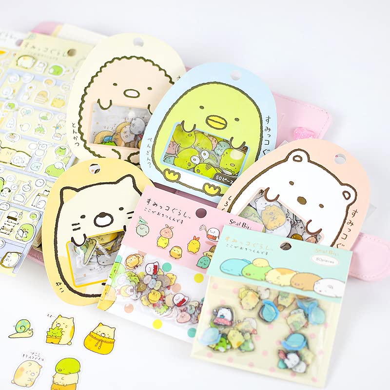 Penphuic Stickers, Corner Bio Sticker Pack, Handbook Stickers, Decorative Stickers, Small Stickers, Cute Stickers, Cartoon Animal Stickers, Notebook Diary Stickers, PVC Translucent Stickers (8Sets/About 400 CPS)