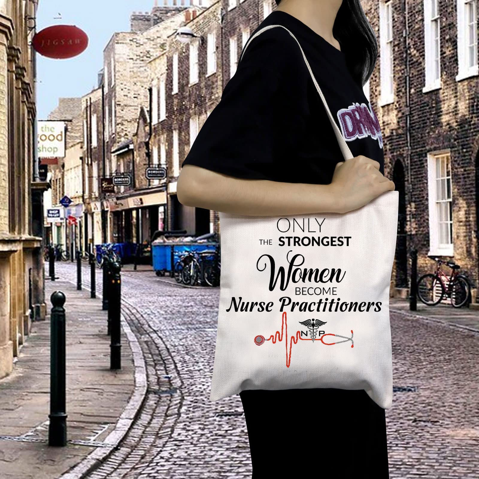 MBMSO Nurse Practitioner Tote Bag NP Gifts for Nurses Shoulder Bag only the Strongest Women Become Nurse Practitioners Shopping Bag (Nurse Practitioner Tote Bag)