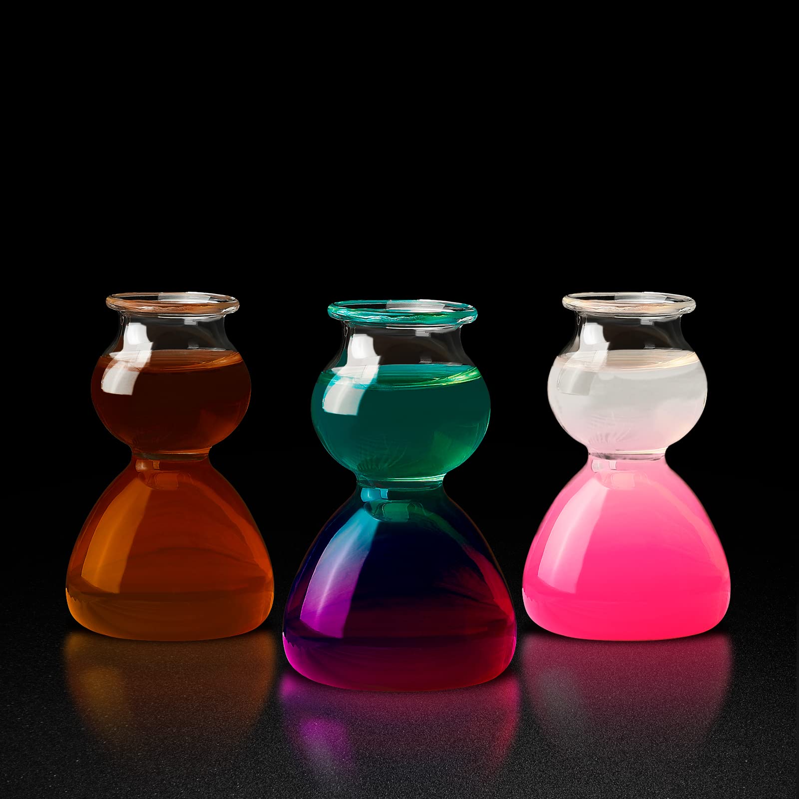 MANMAOHE 4oz Absinthe Glasses set of 2 Double Bubble Layered Shot Glasses Creative Cocktail Glasses Whiskey Glasses Small Clear Glass Wine Glasses for Party Home Bar Decor
