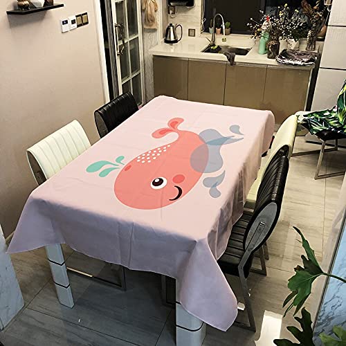 NUER Cartoon Pattern Waterproof Dining Tablecloth Home Decor Rectangular Tea Coffee Wedding Waterproof Table Cover Table A14 140x210cm