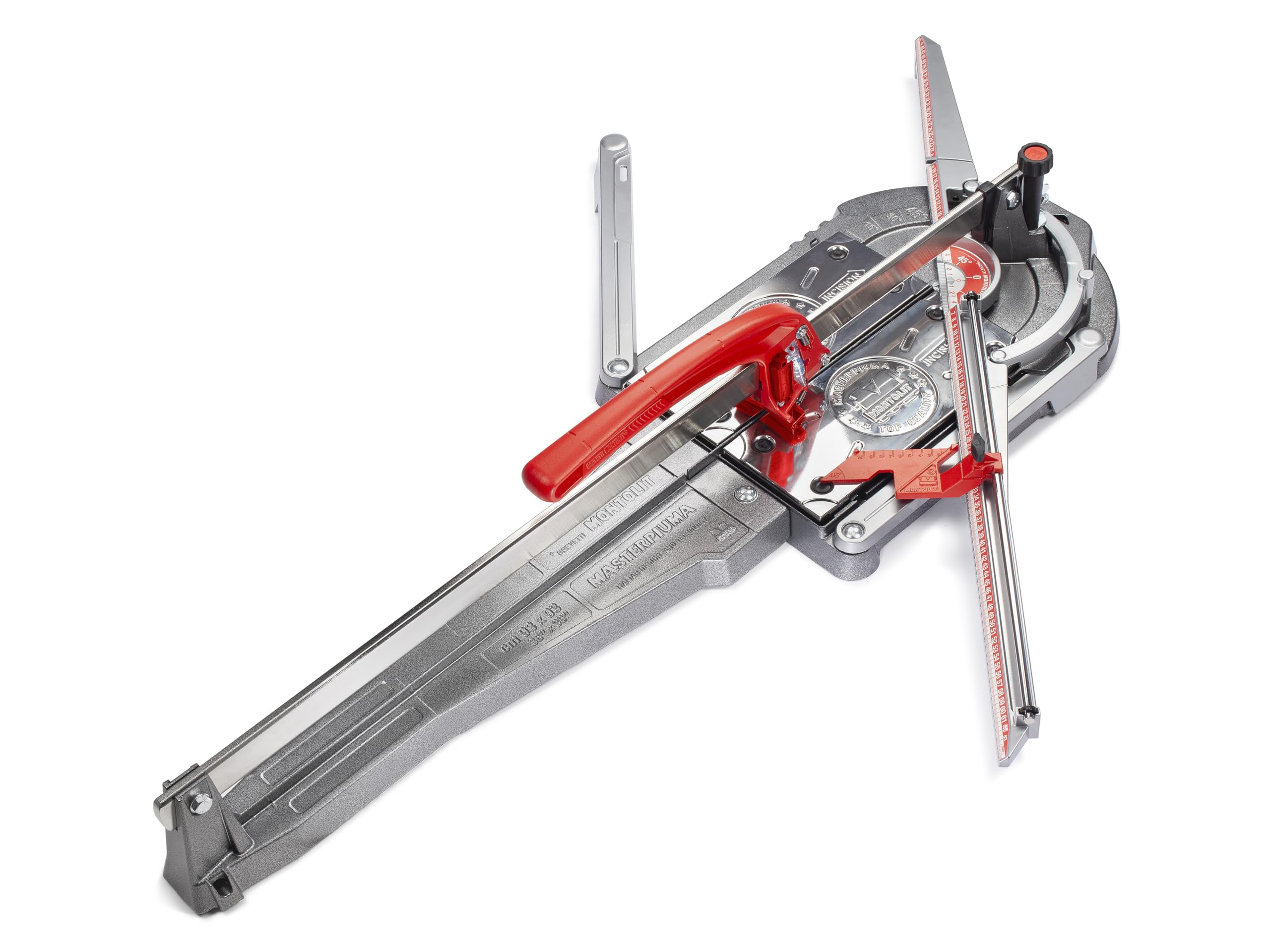 Montolit Masterpiuma 93P5 Power 5 Ergonomic Manual Tile Cutter 36" (93cm) Cutting Tool For Tough and Delicate Large Format Glass and Ceramic Tiles for Floor and Wall Tile Installation
