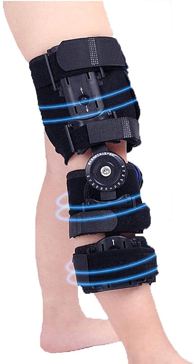 Hinged ROM Knee Brace Immobilizer for ACL, MCL and PCL Injury, Orthosis Stabilizer Protector for Right Leg and Left Leg