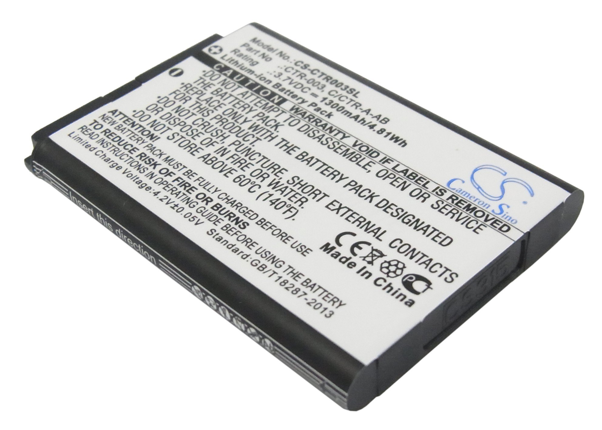 NUBODI Replacement for Battery C/CTR-A-AB, CTR-003 2DS XL, 3DS, CTR-001, JAN-001, MIN-CTR-001, Switch Pro Controller