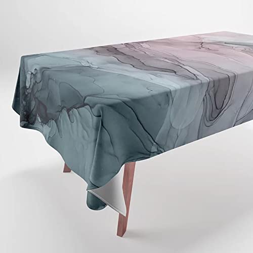 NUER Smoke Style Printed Tablecloths Home Decor Rectangular Party Tablecloths Smudge Resistant Tablecloth Dust Cover A7 140x210cm