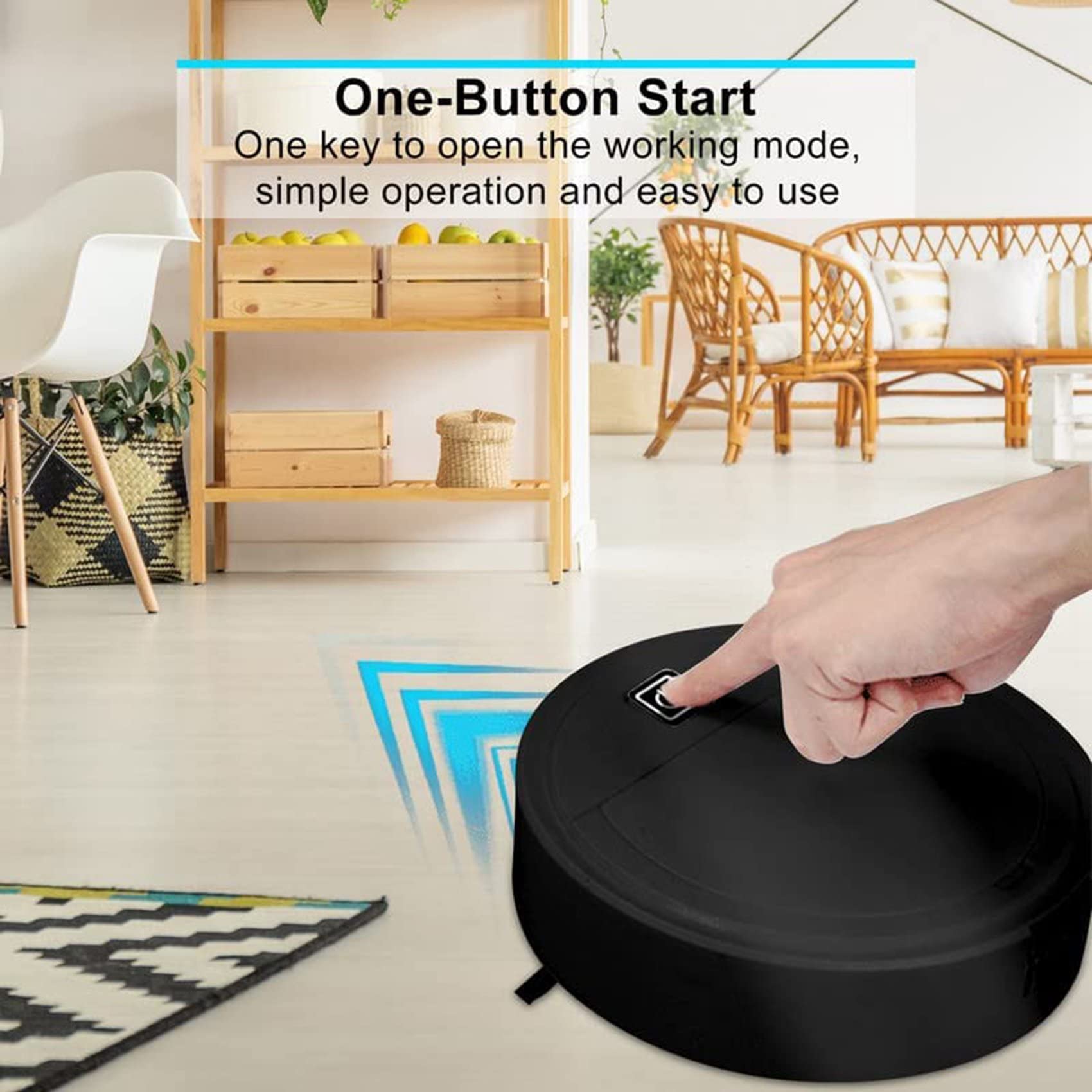 PRIZOM Robot Vacuum Cleaner - Upgraded 2-in-1 Robotic Vacuum and Mop Combo, Super-Thin Quiet, 1500Pa Strong Suction Black