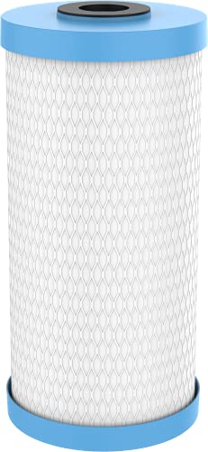 Pentair OMNIFilter CB6 Carbon Water Filter, 10" Whole House Heavy Duty Carbon Block Taste & Odor Replacement Filter Cartridge, 10" x 4.5", 1 Micron, Blue