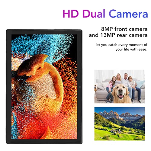 Rengu Tablet PC, Dual SIM Dual Standby 4G LTE Tablet PC 10.1 Inch 10GB 256GB for Gaming Connections (Silver)