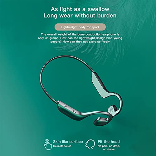 Qiopertar G-100 Bluetooth 5.0 Wireless Headphones Bone- Conduction Earphone Waterproof with Microphone Premium Sound Deep Bass for Work Home Office Bicycling Hiking Outdoor Sport