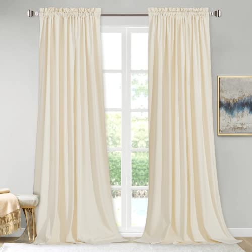 StangH Ivory White Velvet Curtains & Small Blackout Curtains