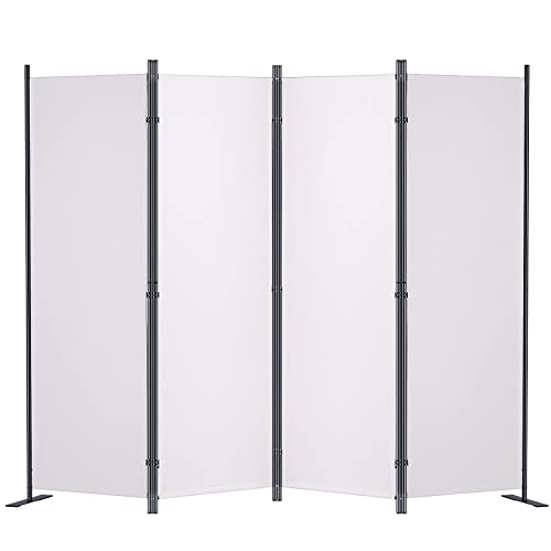 VEVOR Room Divider, 5.6 ft Room Dividers and Folding Privacy Screens (4-Panel), Fabric Partition Room Dividers for Office, Bedroom, Dining Room, Study, Freestanding, Beige