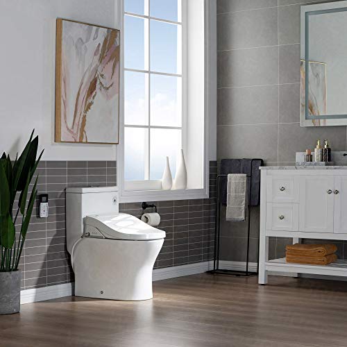 WOODBRIDGE Luxury, Elongated One Piece Toilet with Advanced Bidet Seat, T-0022, White