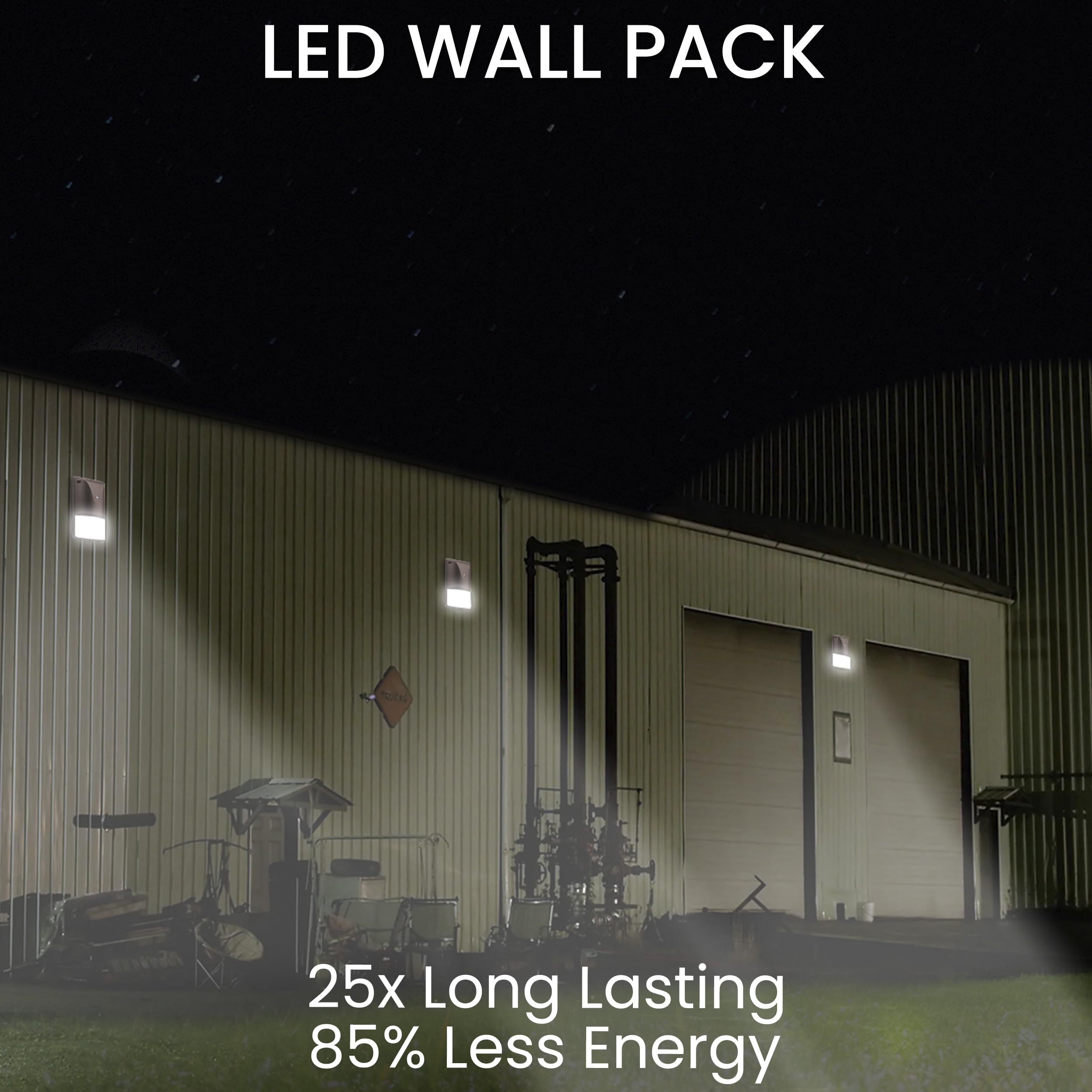 UL/DLC 15W LED Emergency Light Wall Pack with Battery Backup, Built-in Dusk to Dawn Photocell 2010LM 5000K CCT, Wall Pack Lights Outdoor LED Security Flood Light IP65 Wall Mount Light (2Pack)