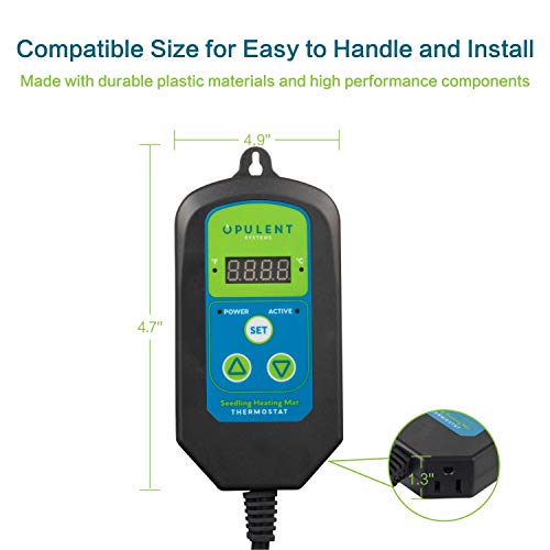 OPULENT SYSTEMS 48"x20.75" Seedling Heat Mat and Digital Thermostat Combo Set
