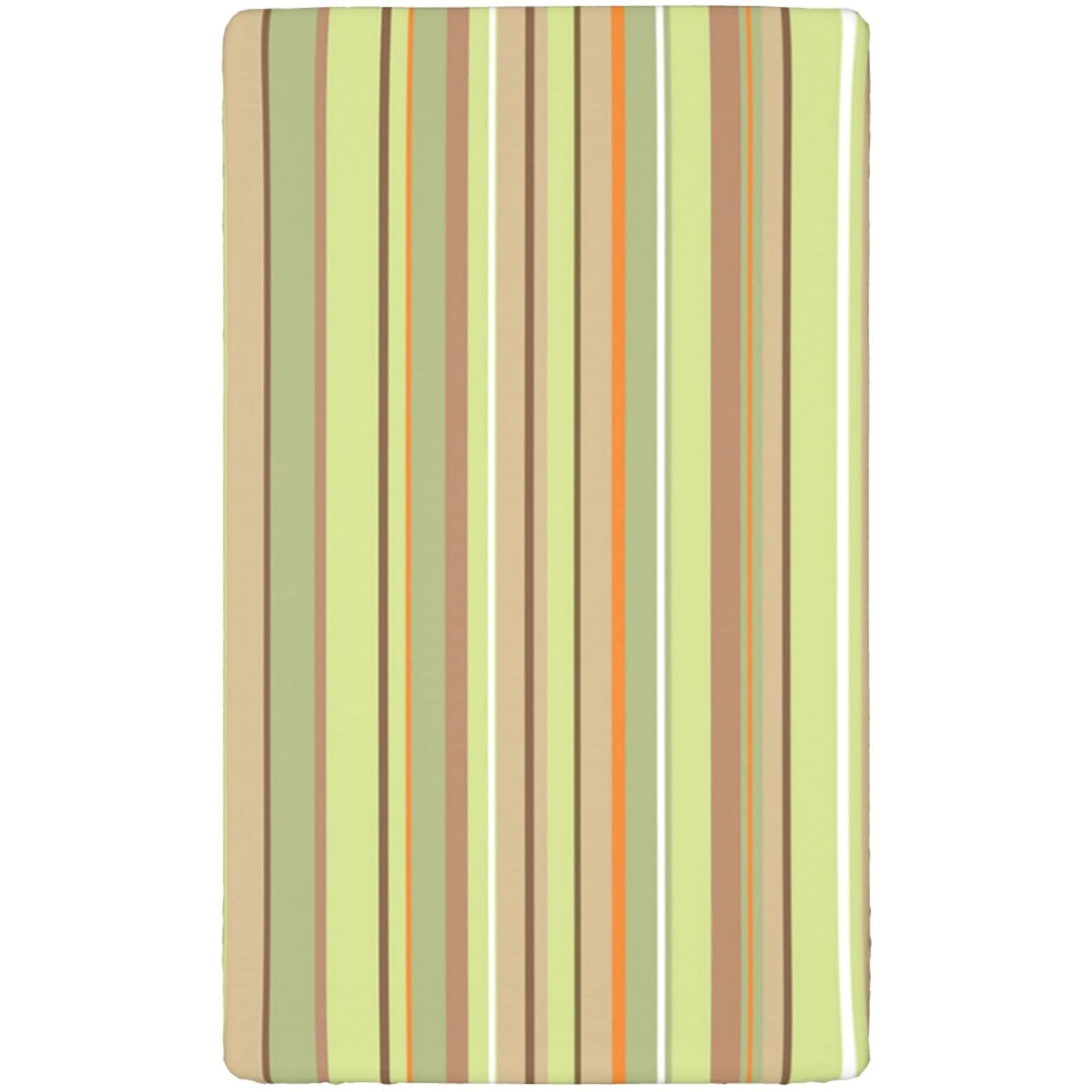 Striped Themed Fitted Mini Crib Sheets,Portable Mini Crib Sheets Soft and Breathable Bed Sheets-Baby Crib Sheets for Girl or Boy,24β x38β,Pistachio Green Tan Orange