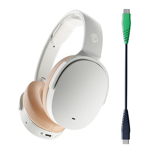 Skullcandy Hesh ANC Over-Ear Noise Cancelling Wireless Headphones, 22 Hr Battery, Microphone, Works with iPhone Android and Bluetooth Devices - Mod White