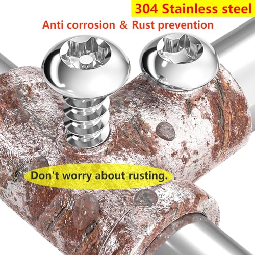 Qrity 100PCS #8x3/4 (M4x20mm) Self Tapping Screw, Torx Pan Head Screws, Stainless Steel Round Head Self Drilling Screws