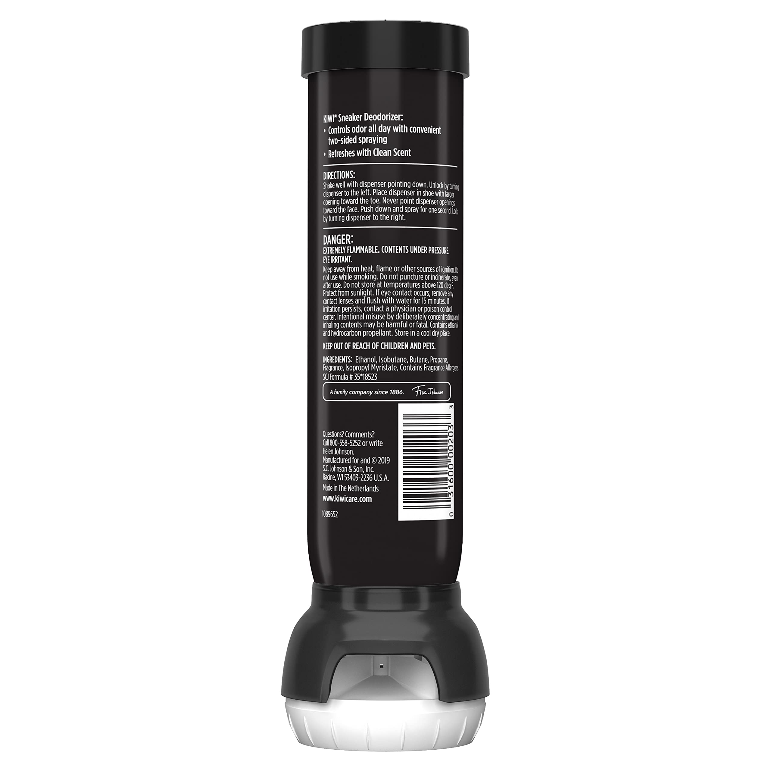 KIWI Sneaker Deodorizer Shoe Odor Spray - Controls odor all day, 2.2 OZ (Pack - 1)