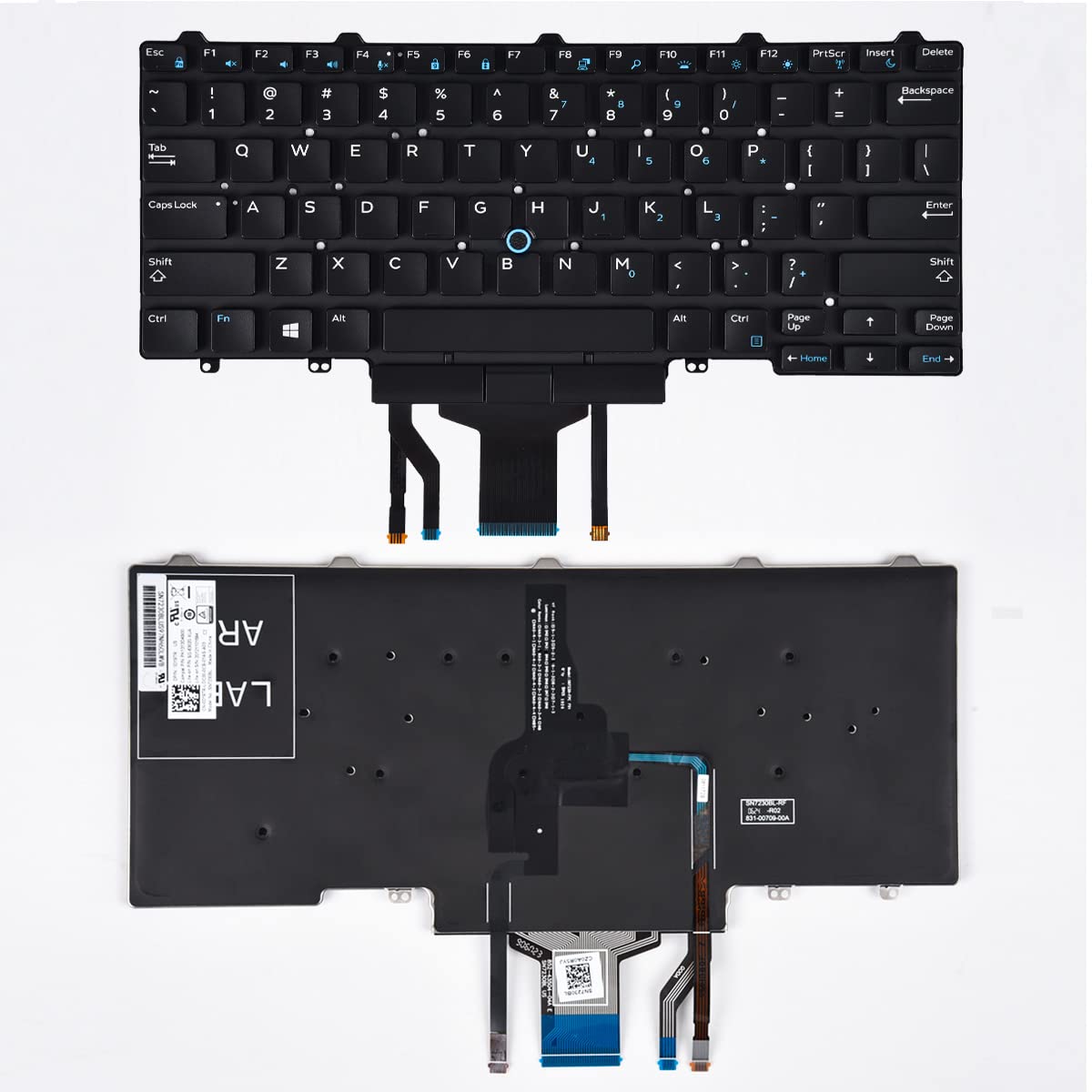 Replacement Backlit Keyboard for Dell Latitude E5450 E5470 E5480 E7450 E7470 E7480 P40G, Latitude 5480 5488 5490 5491 7480 7490 Seroes Laptop with Pointer US Layout