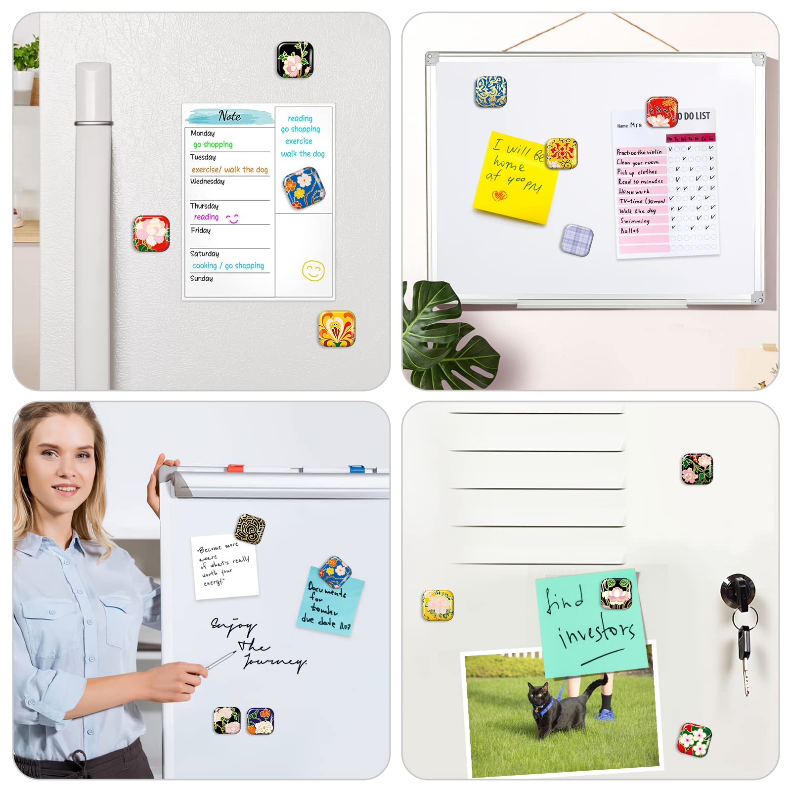 MORCART 30 Pcs Magnets for Fridge β Decorative Magnets for Refrigerator β Cute Locker Magnets,Adult Office and Kitchen Fridge Magnets,School Whiteboard Blackboard Magnets Stamping Flowers Art Gift