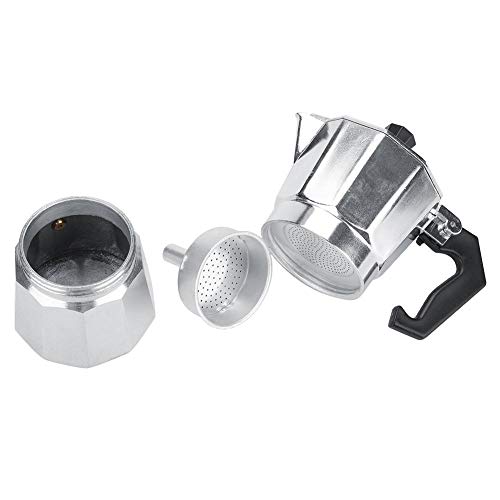 Mocha Pot, Aluminum Classic Espresso Coffee Maker Stove Moka Pot Home Office Use 100ML 2-Cups
