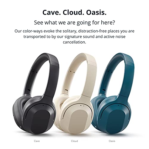 Status Core ANC Active Noise Cancelling Headphones - Cloud - Over Ear Head Phones w/Built-in Microphones - Wireless & Bluetooth + Detachable 3.5mm Wired - USB-C Charging Cable - 30 Hour Battery