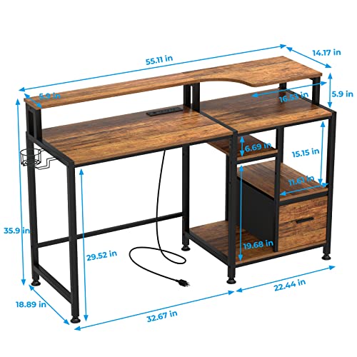 GreenForest Bundles of Bed Frame and Computer Desk