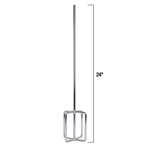 QEP 61205 24 in. Professional Chrome-Plated Steel Thinset and Grout Mixing Paddle for Corded Drills