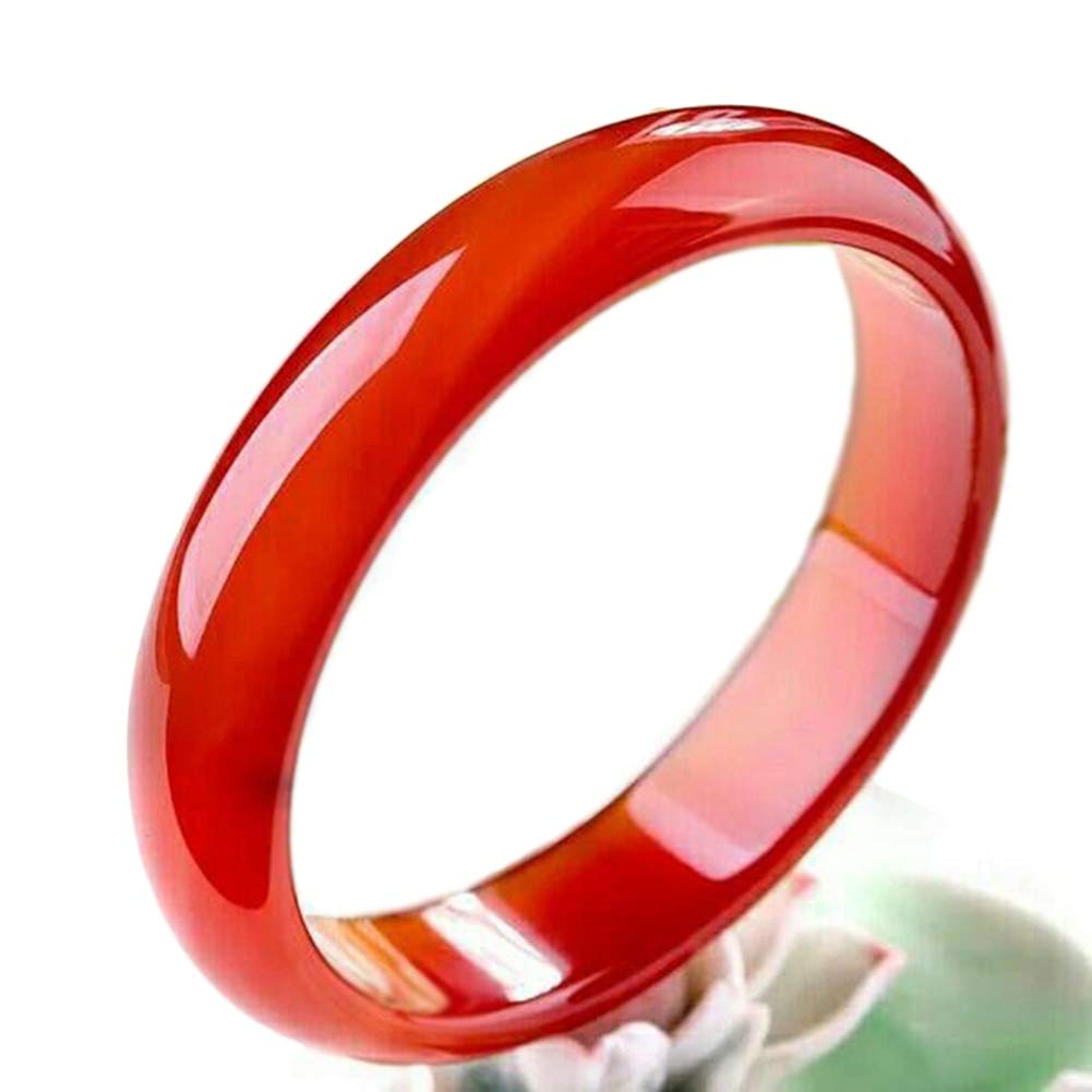 HSUMING Chinese Style Red Agate Jade Bangle Bracelet For Women, Mother's Day Gift,62
