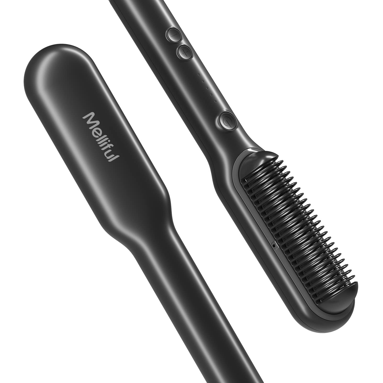 Ionic Hair Straightener Brush | Enhanced Ionic Straightening Comb with 5 Temperature Settings | Lock and Auto-Off Functions for PTC Ceramic Heating for Frizz-Free Silky Hair