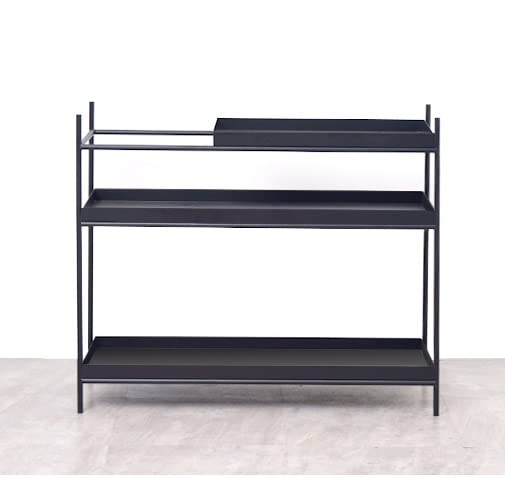 SLNFXC Industrial Style Iron Shelves Long Narrow Bookshelf Living Room Doorway Foyer Floor Storage Low Cabinet