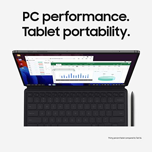 SAMSUNG Galaxy Tab S7+ (5G Tablet) LTE/WiFi (T-Mobile), Mystic Black - 128 GB (2020 Model - US Version & Warranty) - SM-T978UZKATMB (Renewed)