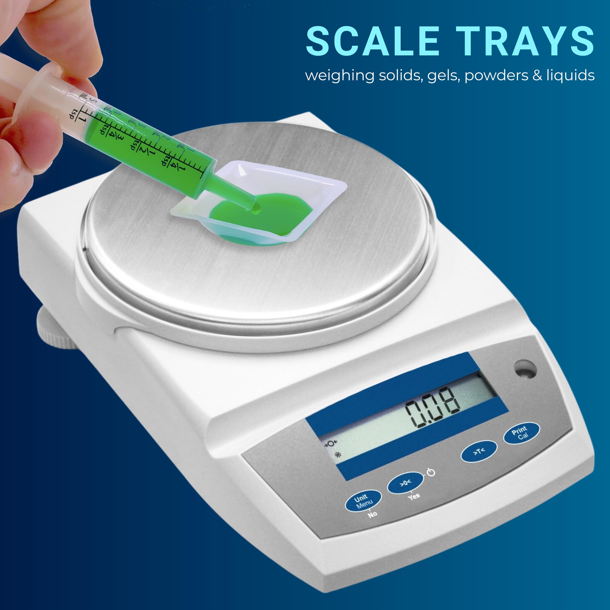 Pure Ponta Weigh Boats - Small, Medium & Large Square Plastic Disposable Trays for Scale - 7ml, 100ml, 330ml - 125pk Per Size