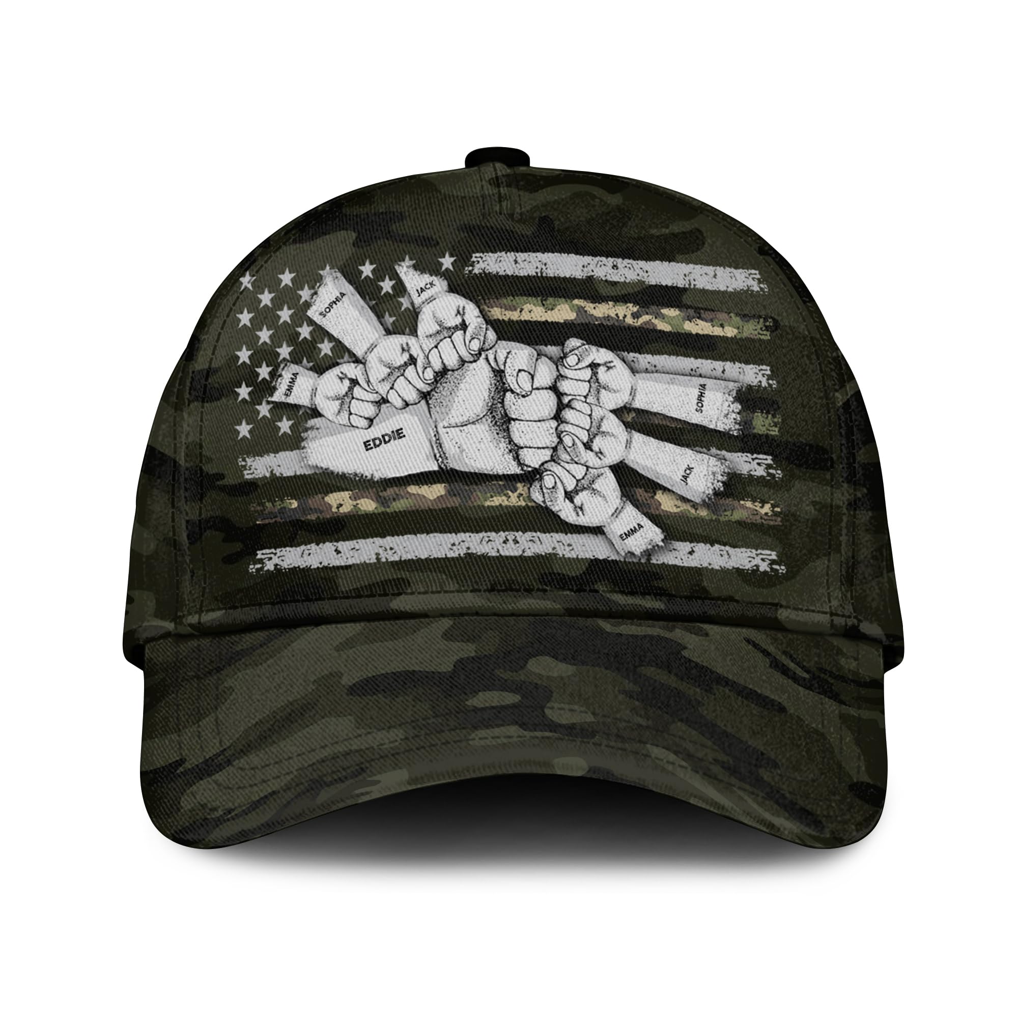Personalized Fist Bump Daddy Grandpa Classic Cap for Father Day, Custom Gift for Daddy On Fathers Day, from Daughter, American Flag Hats for Men, Baseball Cap, Gift for Husband PaPa