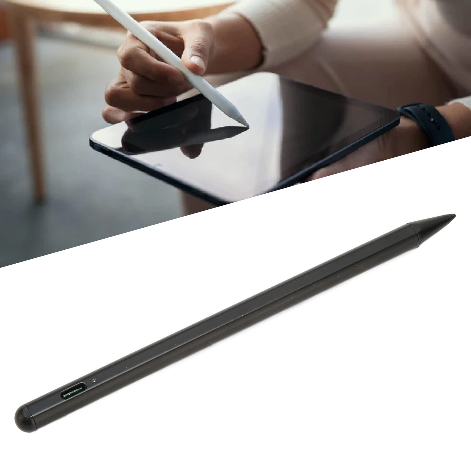 Stylus Pen Tilt Angle Sensor Glossy Writing High Accuracy Magnetism Tablet Stylus Palm Rejection with LED Display for Students for Pro 11 Inch (Black)