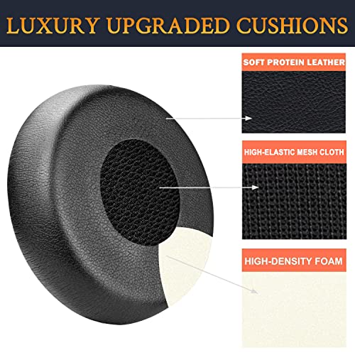 SOULWIT Earpads Replacement for Jabra Evolve 75(75UC 75MS 75SE) Stereo Wireless Bluetooth Headset, Ear Pads Cushions with High-Density Noise Isolation Foam, Softer Protein Leather