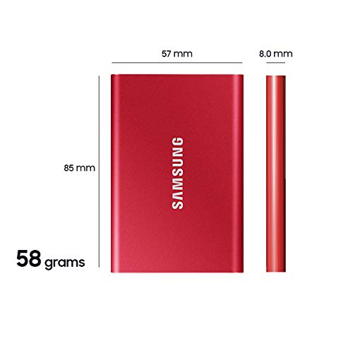 SAMSUNG SSD T7 Portable External Solid State Drive 1TB, Up to USB 3.2 Gen 2, Reliable Storage for Gaming, Students, Professionals, MU-PC1T0H/AM, Blue