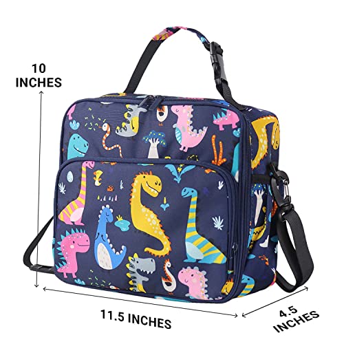 Mesa Lunch Bag for Kids - Kids Lunchbox for School, Daycare, Kindergarten - Insulated Lunch Box for Girls & Boys (Dinosaur)
