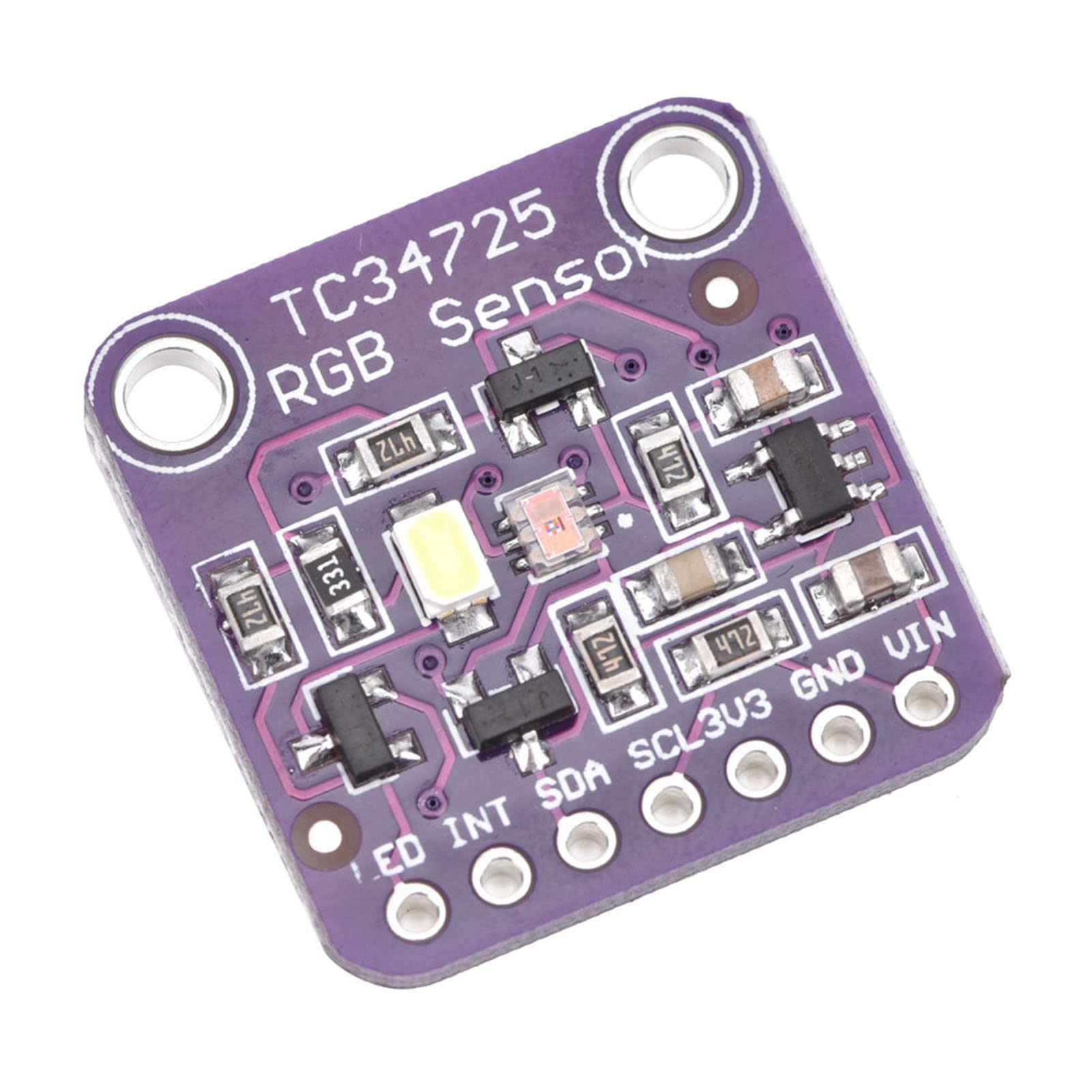 RGB Color Sensor, Colour Sensing Module High Sensitivity 3800000:1 Dynamic Range 400kbit/s Data Rate for Industrial Automation