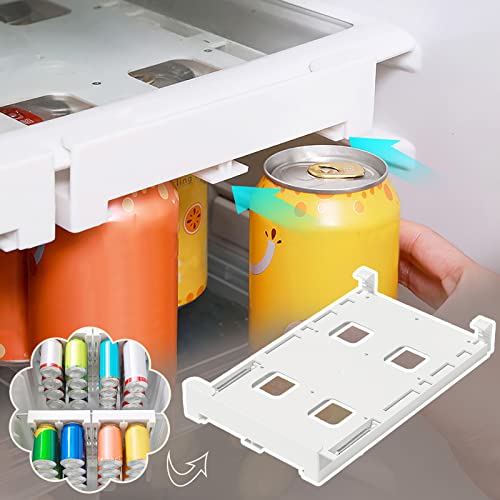 Refrigerator Beverage Cans Storage Artifact Double- Canned - Cola Rack Free Punching Storage