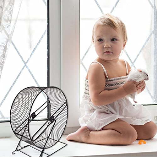 ULTECHNOVO Chinchilla Wheel, Pet Hamster Running Wheel, Hamster Toys for Hamster Cage Spinner Small Animals Exercise Wheels for Dwarf Syrian Gerbils Mice Or Other Small Animals(Black 26)