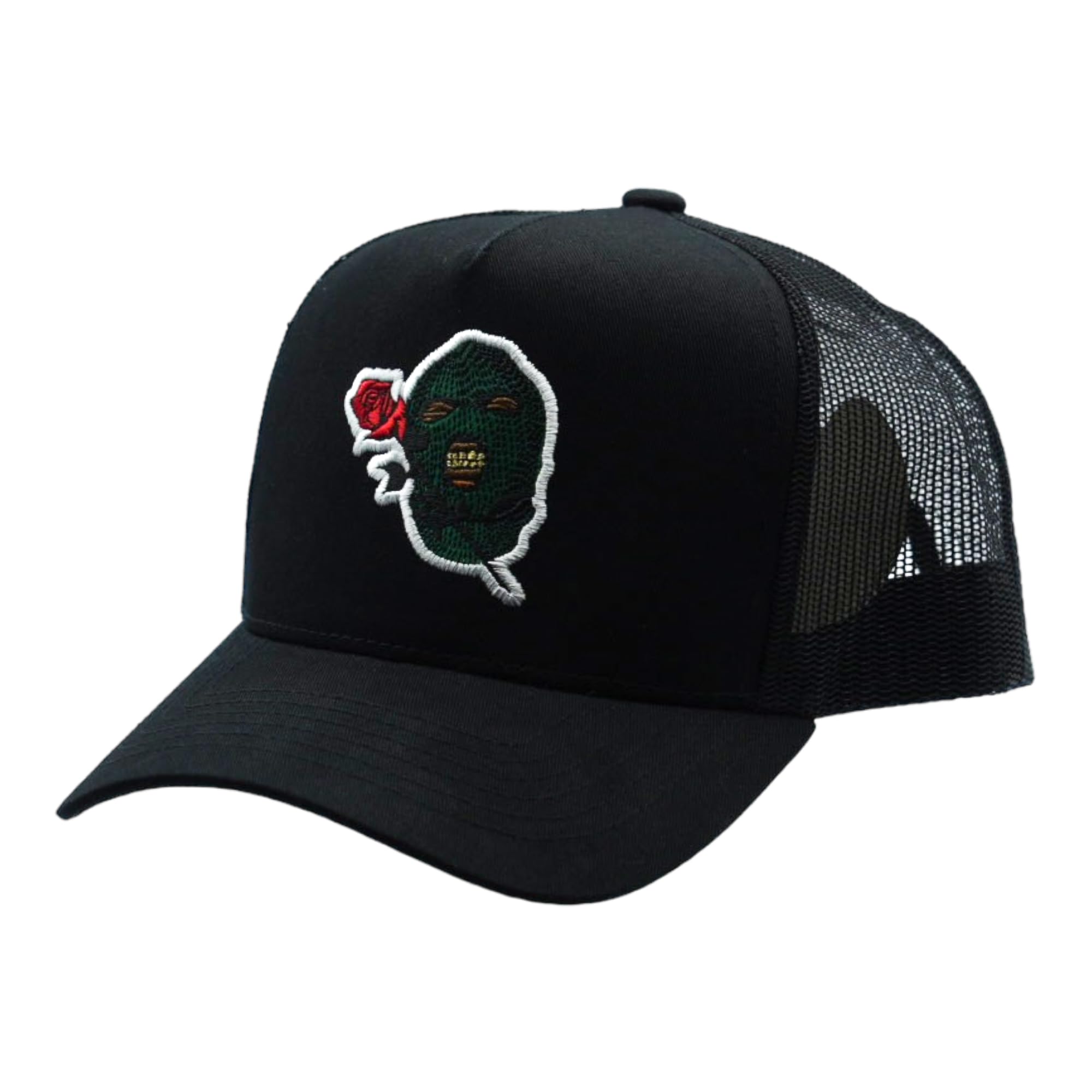 Muka Trucker Hats Women Men Streetwear Graphic Hats Smiley Face Trucker Hat Mesh Back Baseball Cap Adjustable Snapback Hat (Goat (Peach))