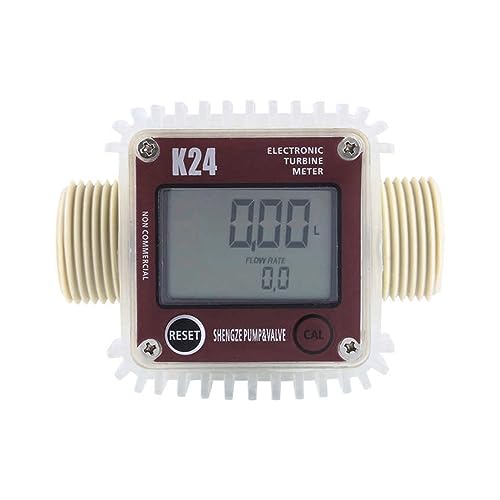 XAXAX Water Flow Meter, 1pc K24 Digital Oil Fuel Meter, Gauge Meter for Chemicals Liquid Water Ultrasonic Hot in Industrial Commercial,Gallon, QTS, PTS, L, mÂł(Red Horizontal)