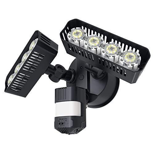 SANSI 36W 3600LM LED Motion Sensor Outdoor Light, 50,000 Hrs Lifespan Security Light, 350W Equiv 5000K Dusk to Dawn IP65 Flood Light, Super Bright for Backyard, Black, Bright Series, not Solar