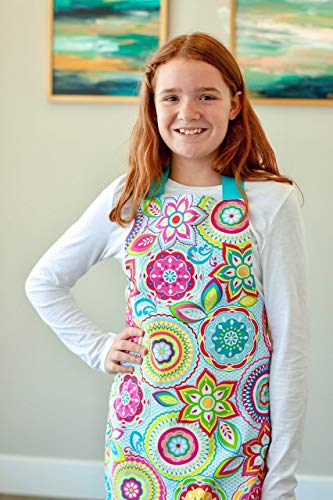 Sara Sews Handmade Colorful Aqua Baking Art Craft Apron Gift for Tween Girl