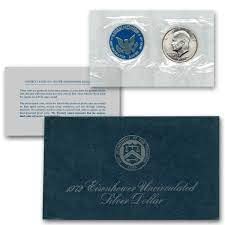 Set of 4 Blue Ike Silver Dollars 1971-1974
