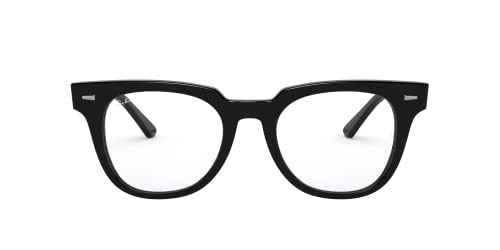 Ray-Ban RX5377 Meteor Square Prescription Eyeglass Frames, Black/Demo Lens, 52 mm