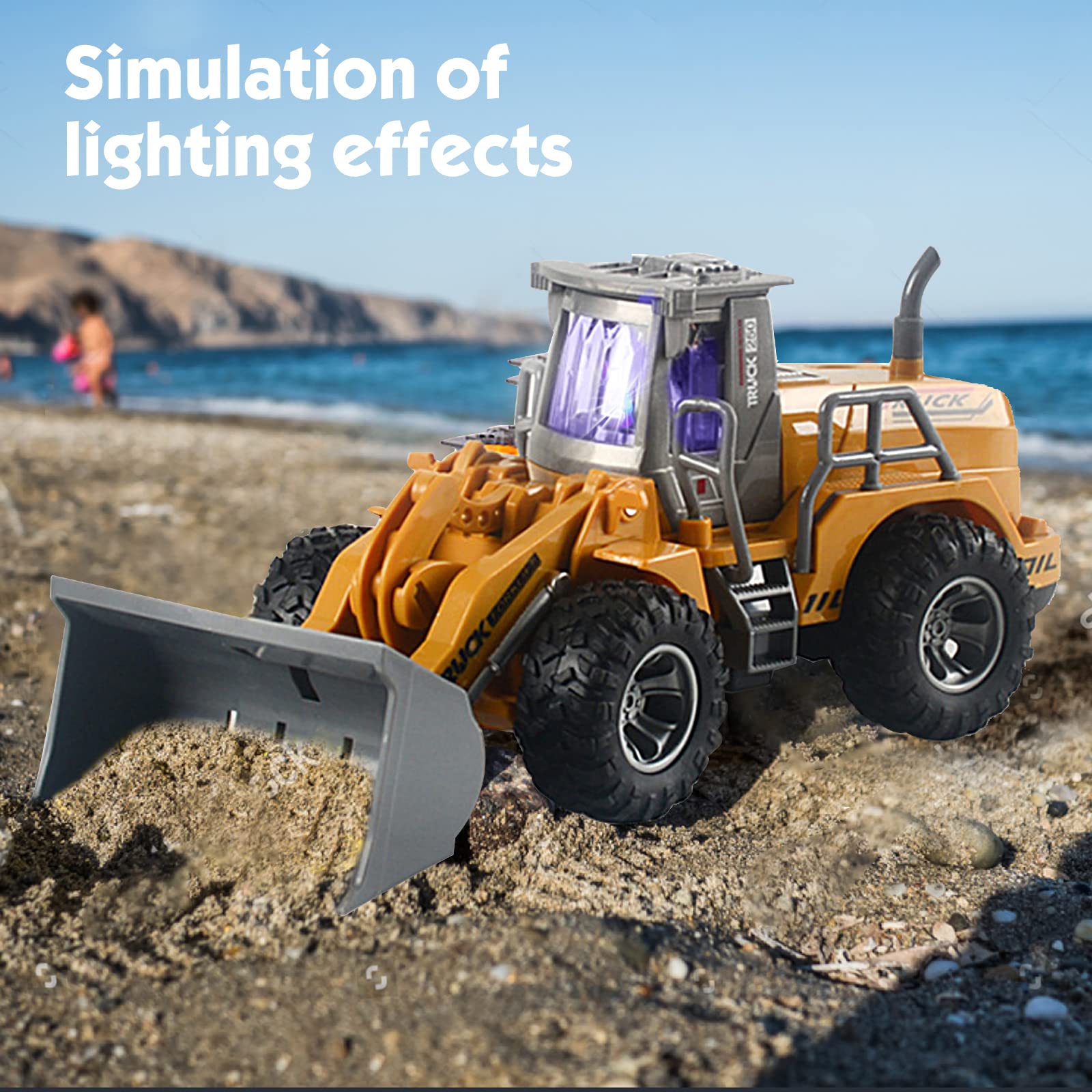 OFFKITSLY Remote Control Bulldozer Full Functional RC Front Loader Tractor Construction Vehicles Toy Trucks for Boys Gift…