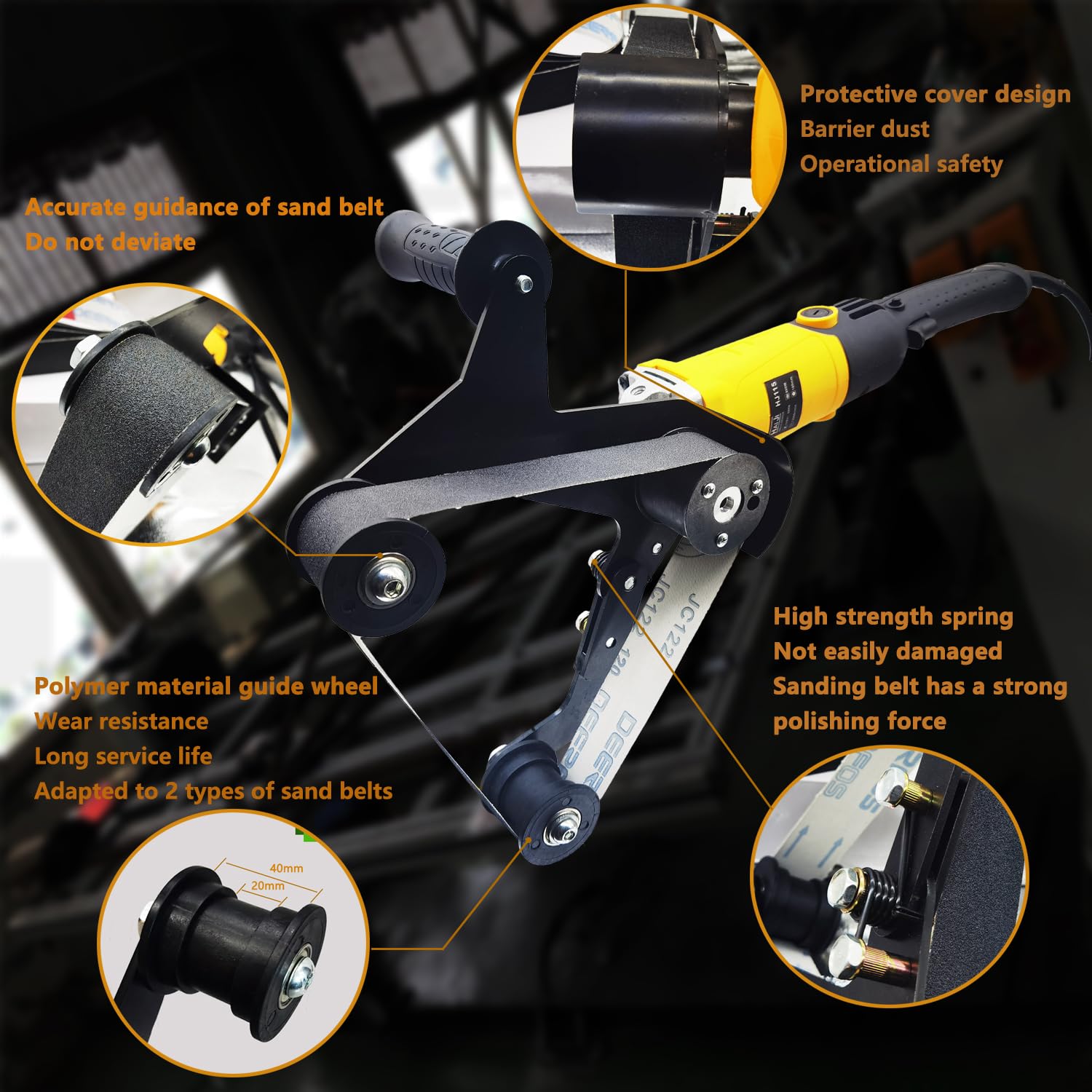Pipe Tube Polisher Sander,850W Pipe Belt Sander with 6 Variable Speeds,Belt Sander Grinding Machine with Silicon Carbide Sanding Belts,Professional Polishing Tool for Burnishing Finishing Rust Removal